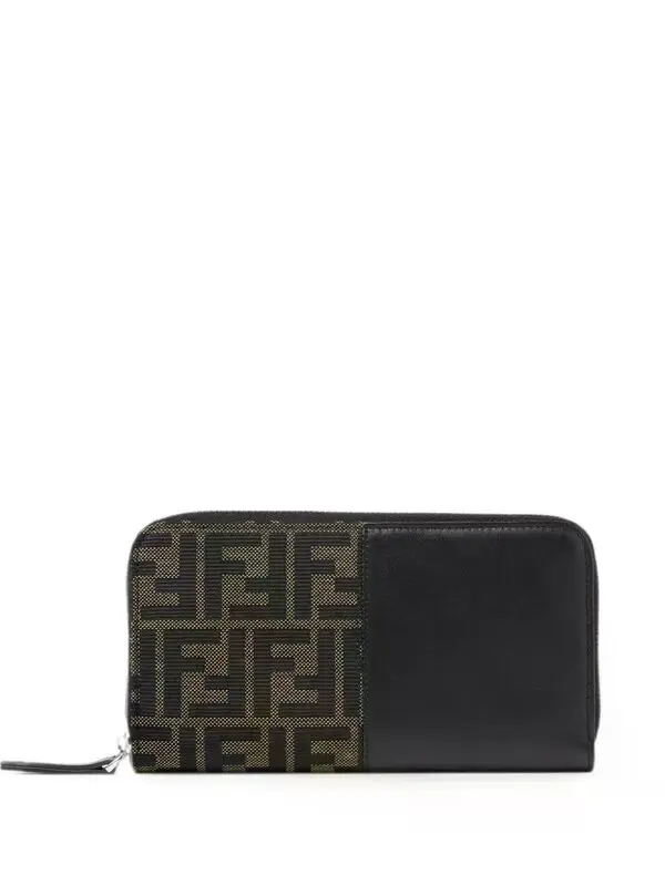 Fendi Ff Jacquard Zip Around Wallet