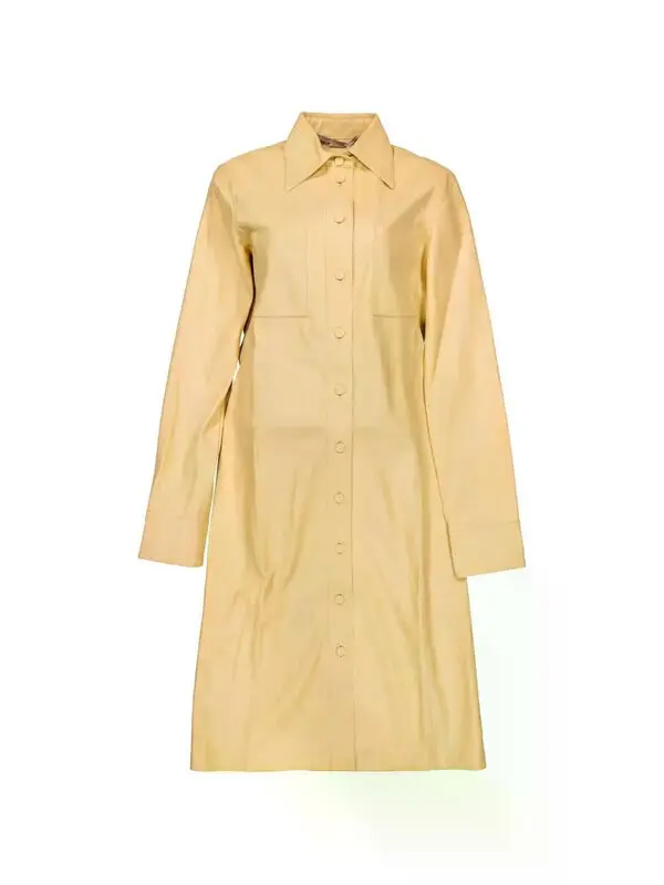 Stella McCartney Faux-leather Button-down Midi Dress - Neutrals
