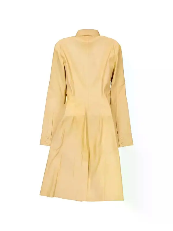Stella McCartney Faux-leather Button-down Midi Dress - Neutrals