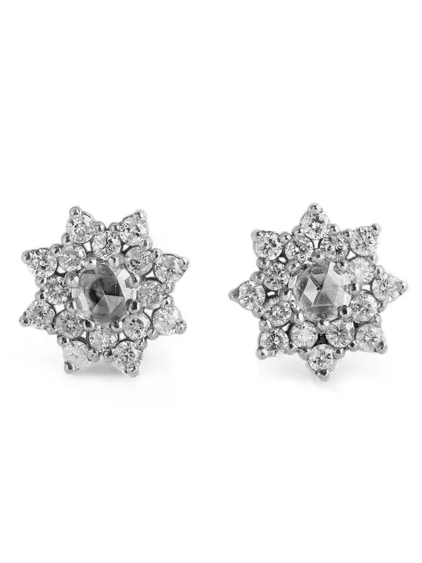 PARULINA Sherzade Diamond Stud Earrings In 18k White Gold