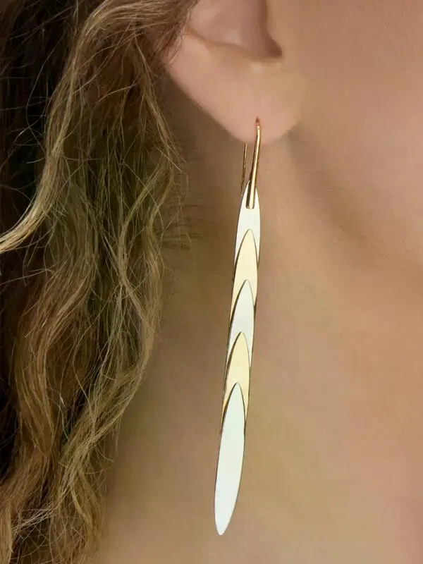 JENNIFER FISHER Long Feather Drop Earrings