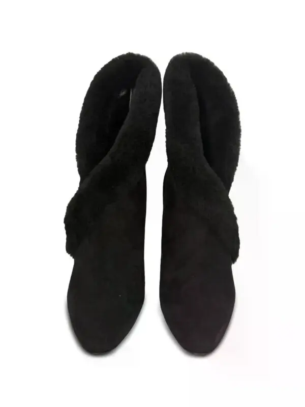 Manolo Blahnik 2020s Nestanu Shearling-trim Ankle Boots