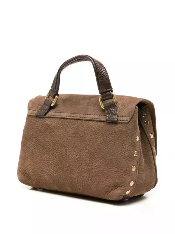 ZANELLATO Postina Studded Pebbled-leather Tote Bag - Brown