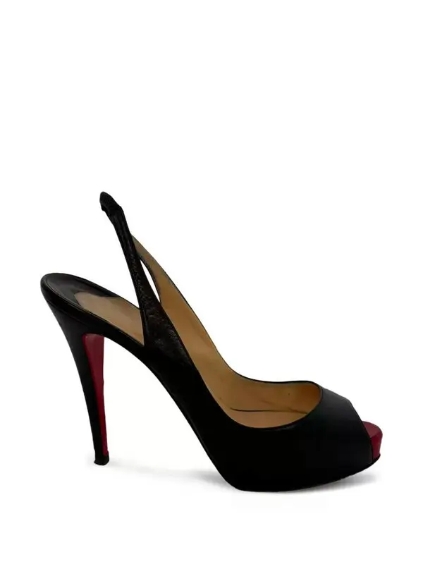 CHRISTIAN LOUBOUTIN Peep Toe Platform Slingback Pumps