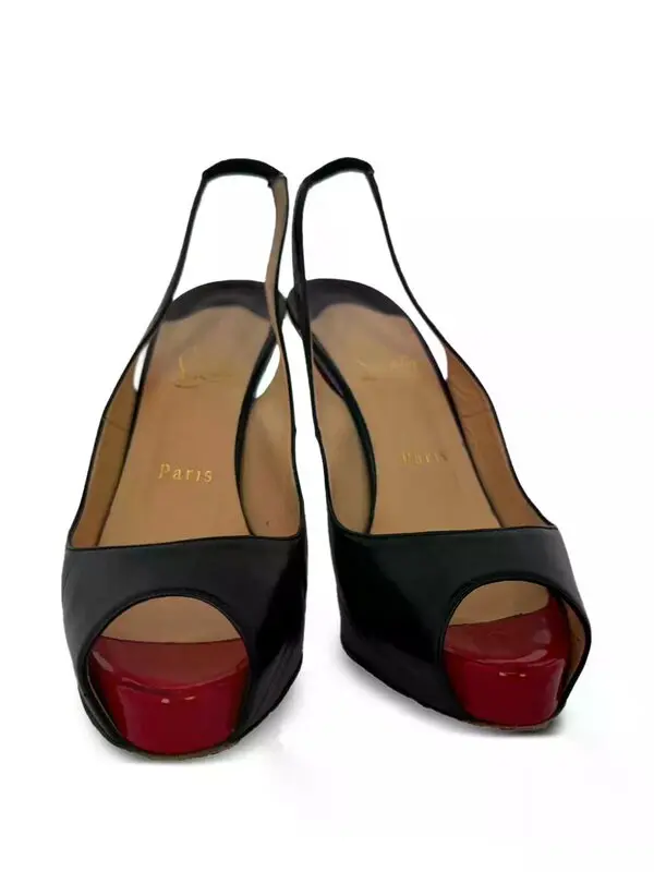 CHRISTIAN LOUBOUTIN Peep Toe Platform Slingback Pumps