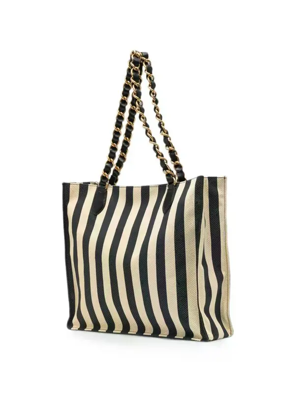 Valentino Garavani Vlogo Signature Striped Tote Bag
