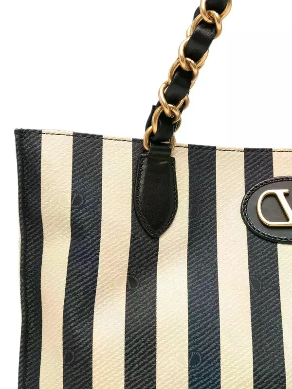 Valentino Garavani Vlogo Signature Striped Tote Bag