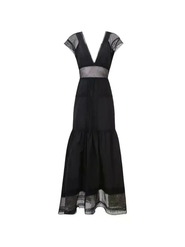 GEMY MAALOUF V-neckline Flared Dress - Black