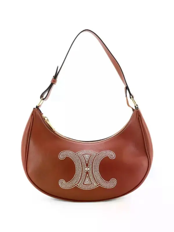 Celine Ava Bag Triomphe Embroidery Leather Shoulder Bag