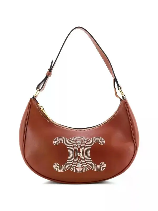 Celine Ava Bag Triomphe Embroidery Leather Shoulder Bag
