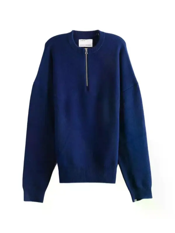 Extreme Cashmere Quarter-zip Dropped-shoulder Sweater - Blue