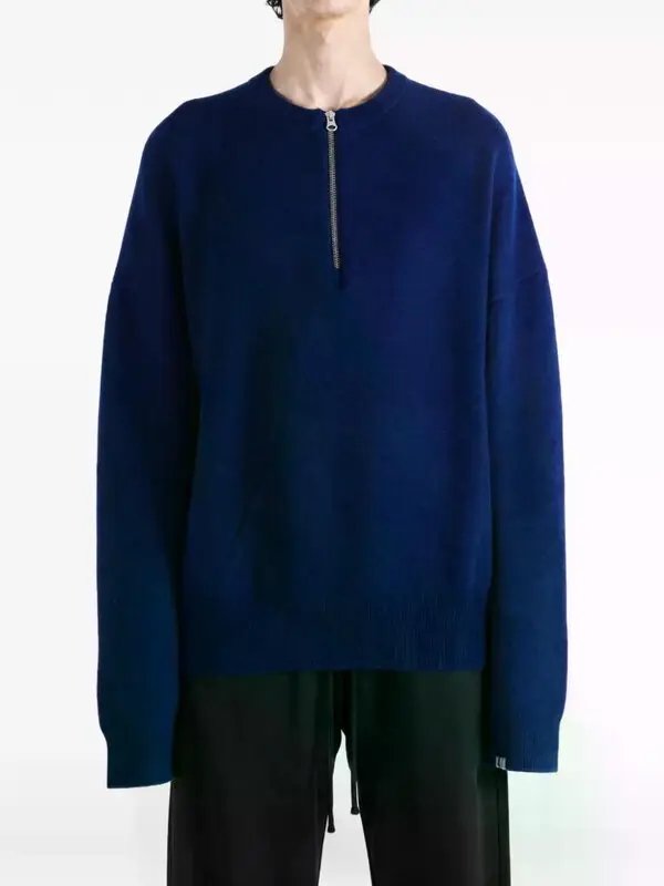 Extreme Cashmere Quarter-zip Dropped-shoulder Sweater