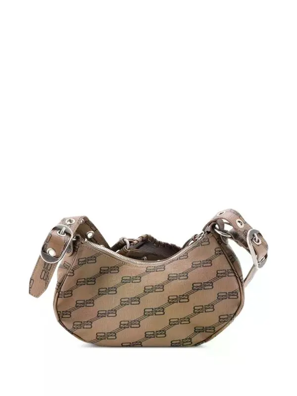 Balenciaga Le Cagole Giant Studs Bb Monogram Coated Canvas Shoulder Bag