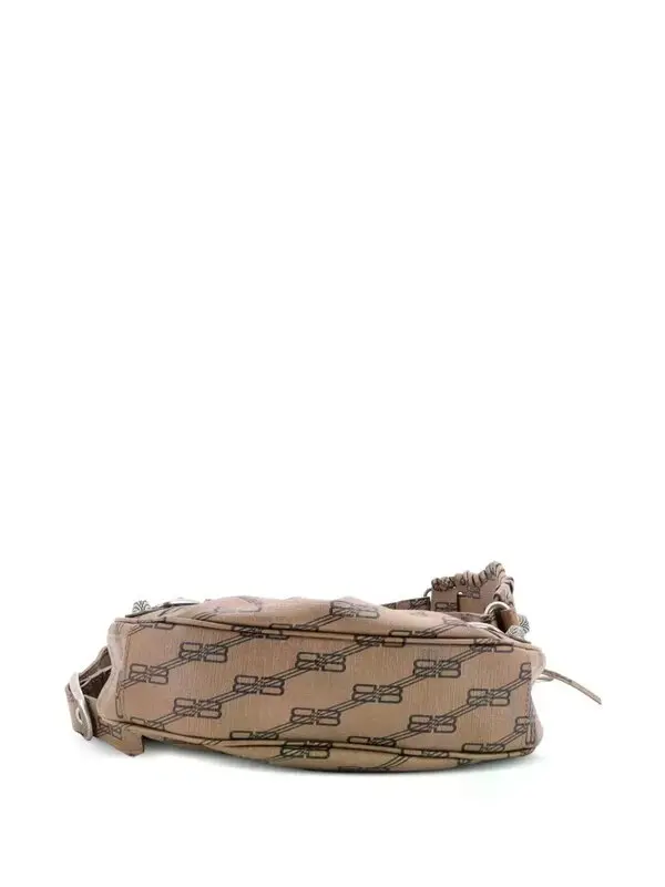 Balenciaga Le Cagole Giant Studs Bb Monogram Coated Canvas Shoulder Bag