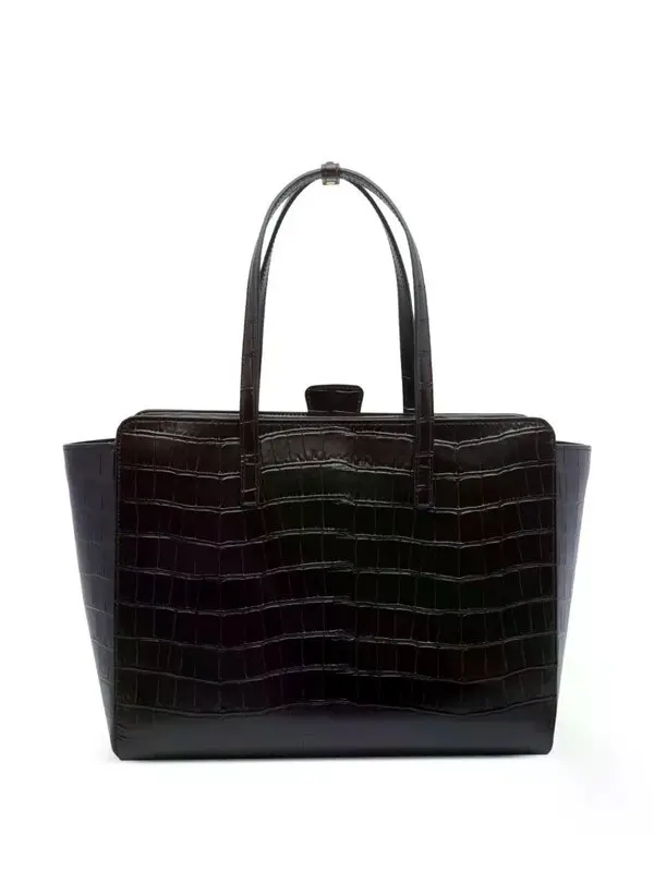 HIDESINS Medium Flap Croc-effect Patent Leather Tote Bag