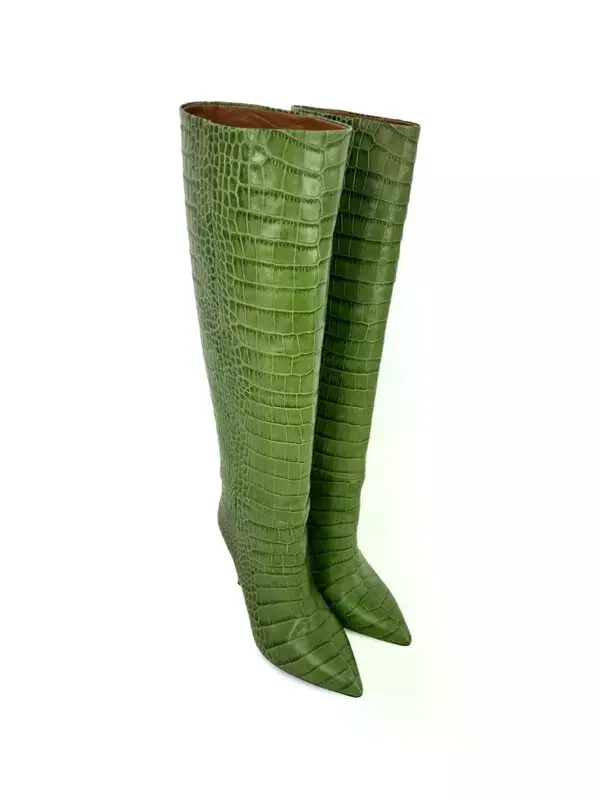 Paris Texas Croc-embossed Knee-length Boots
