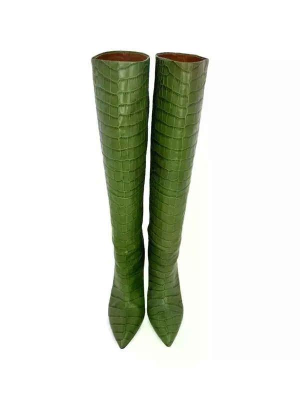 Paris Texas Croc-embossed Knee-length Boots
