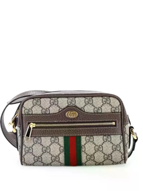 Gucci Ophidia Shoulder Bag Gg Coated Canvas Mini Crossbody Bag - Brown