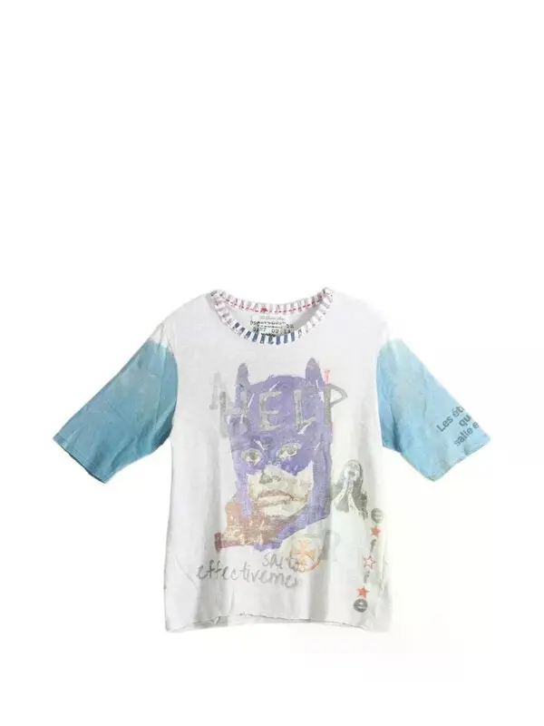 SAITOS Batman Graphic-print Distressed T-shirt