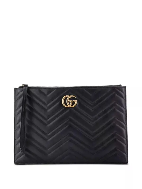 Gucci Gg Marmont Matelasse Leather Pouch
