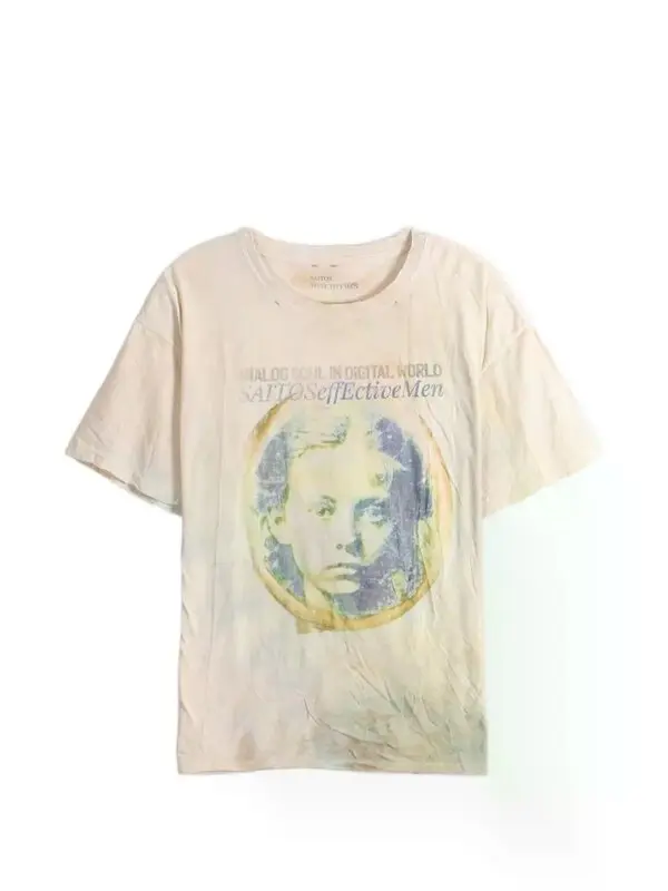 SAITOS Analog Soul Graphic-print Distressed T-shirt