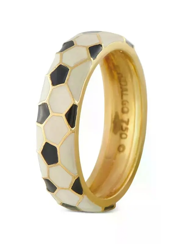 PETER HIDALGO 18k Yellow Enamel Hexagonal Ring - Gold