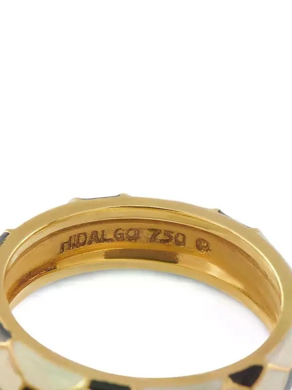 PETER HIDALGO 18k Yellow Enamel Hexagonal Ring