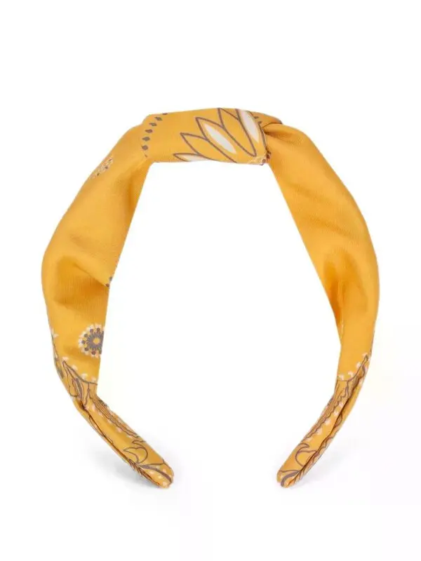 MONT KIJI Floral Print Knotted Hairband - Yellow