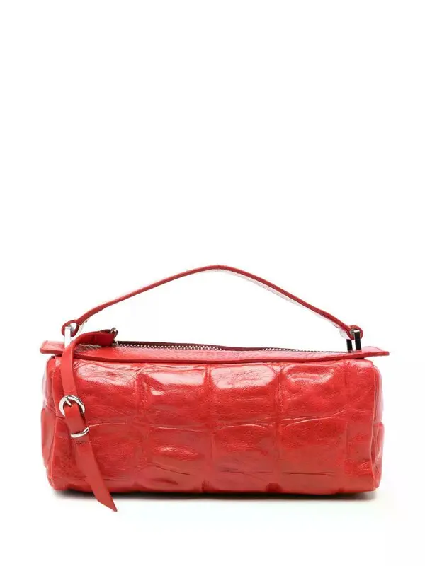 MSGM Crocodile-effect Buckle-detail Tote Bag