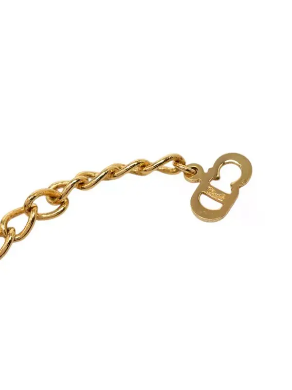 Dior Plated Cursive Logo Pendant Necklace