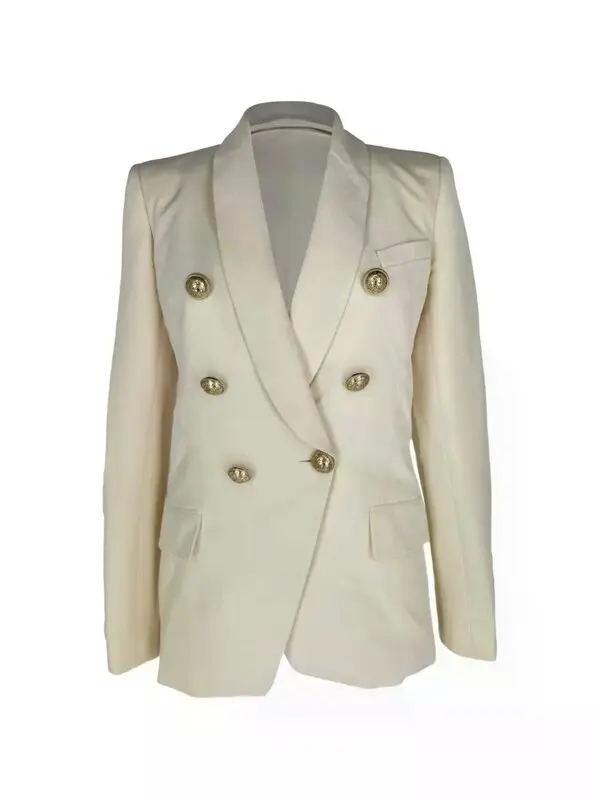 Balmain Double-breasted Fray-trimmed Blazer
