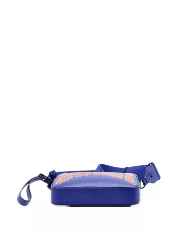 Gucci Ny Dragons Camera Crossbody Bag Printed Leather Small Shoulder Bag - Blue