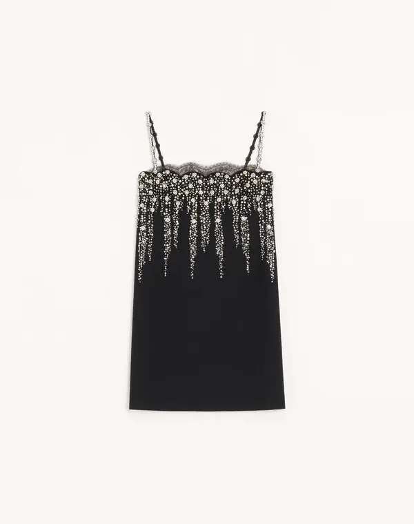 Valentino Garavani Embroidered Crepe Couture Short Dress