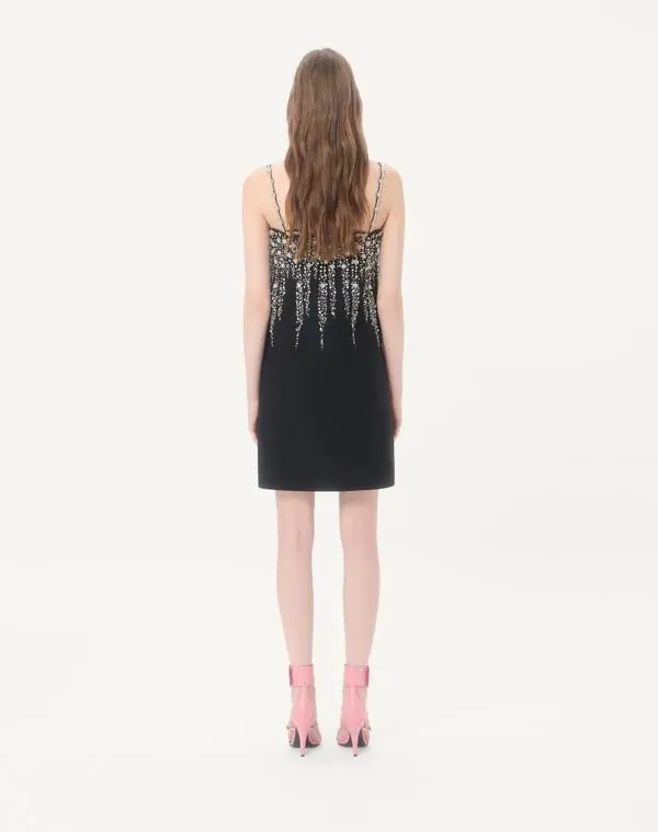 Valentino Garavani Embroidered Crepe Couture Short Dress