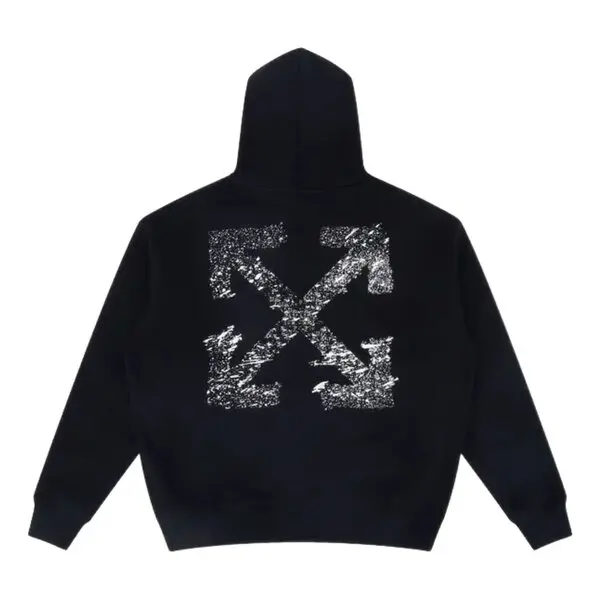 Off-White Paint Splatter Arrow Diag French Terry Hoodie - Black