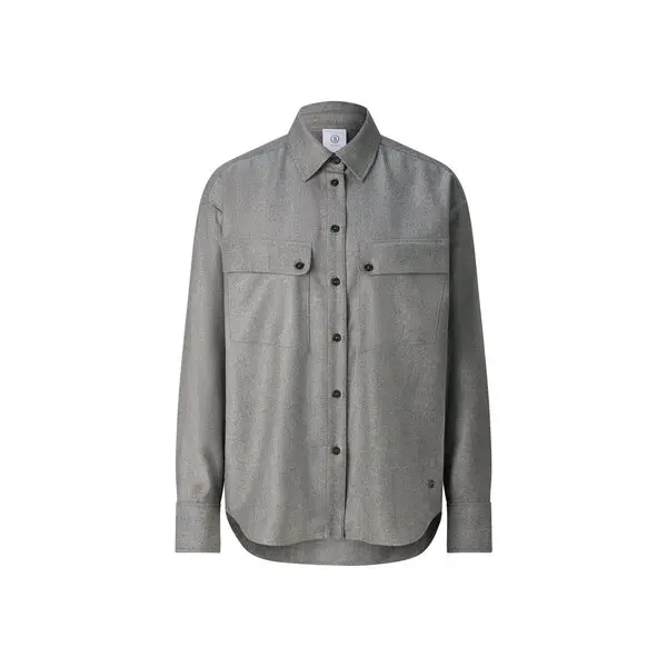Bogner Robyn Virgin Wool Herringbone Flannel Shirt Blouse