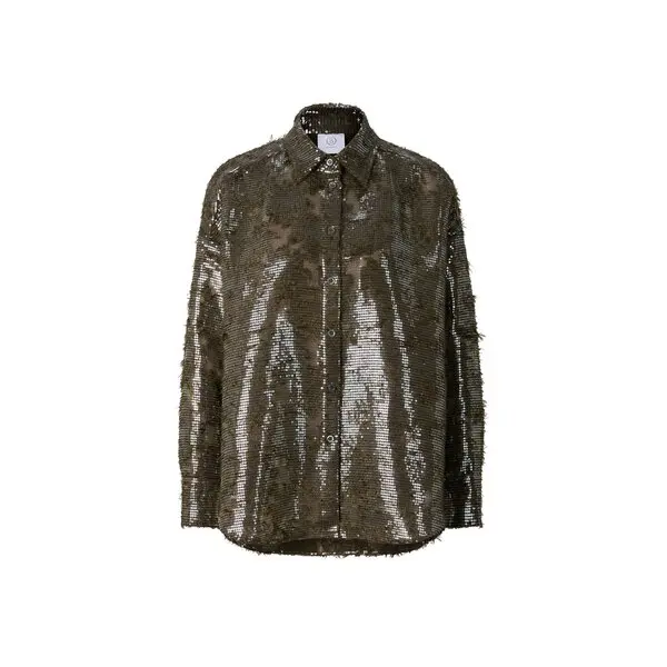 Bogner Florence Sequin Shirt Blouse - Olive