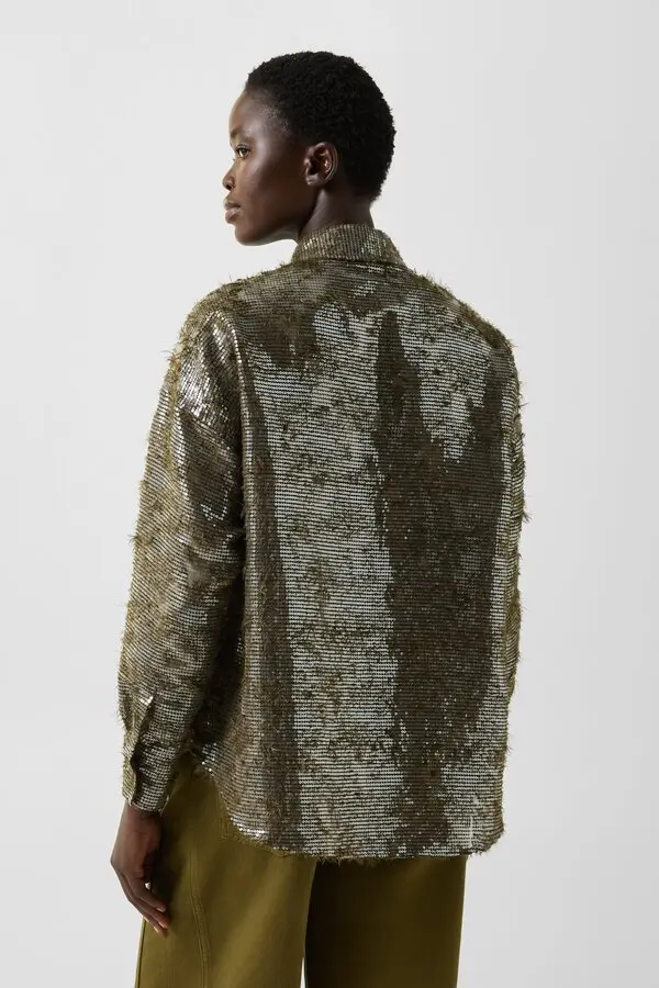 Bogner Florence Sequin Shirt Blouse - Olive