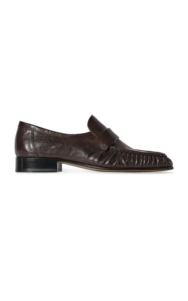 THE ROW Soft Leather Loafers With Tassel Detailing - Brown
