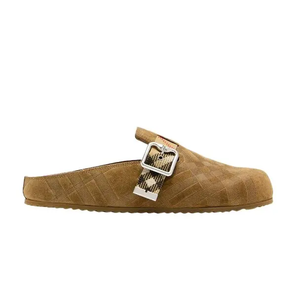 Burberry Checked Buckled Clogs