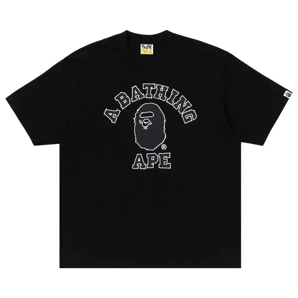 A BATHING APE Hand Drawn Outline College Relaxed Fit Tee