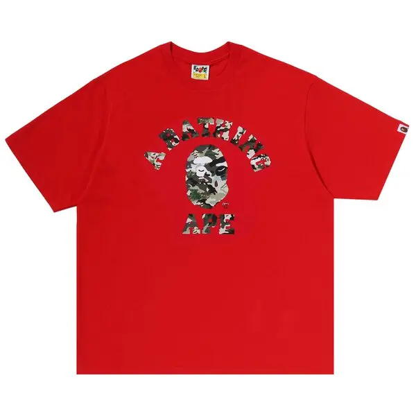 A BATHING APE Hybrid Camo College Relaxed Fit Tee