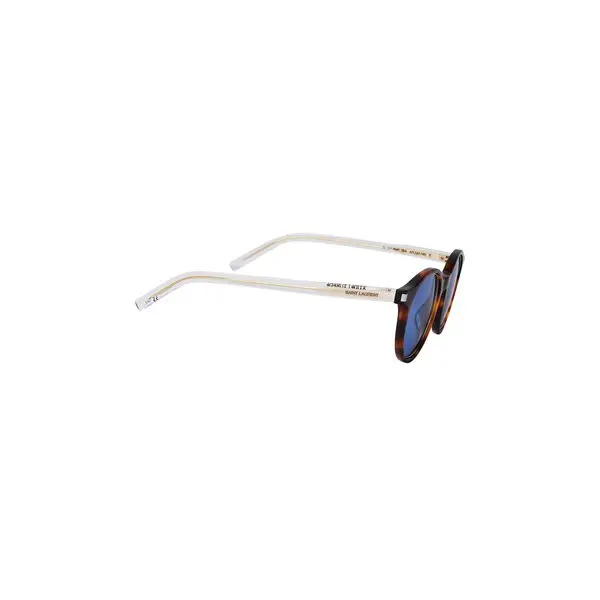 Saint Laurent Round Sunglasses 'havana/crystal/blue