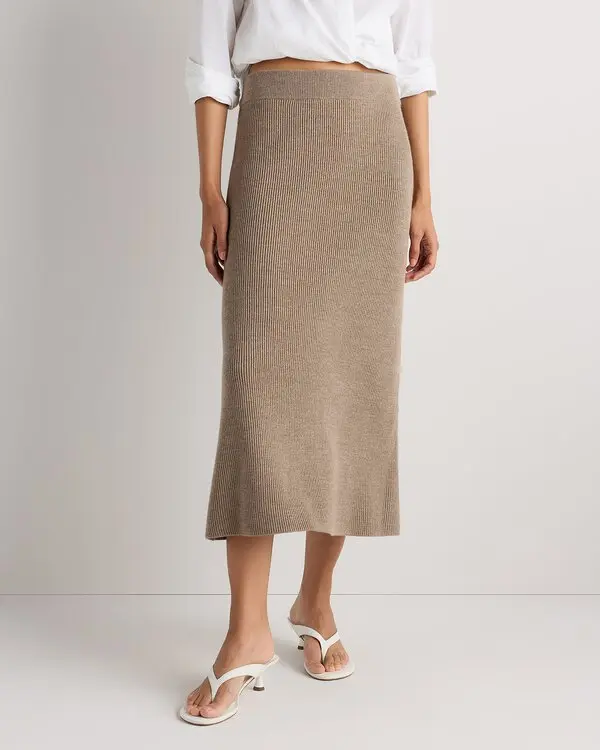 Quince Australian Merino Wool Midi Skirt - Malted Toffee