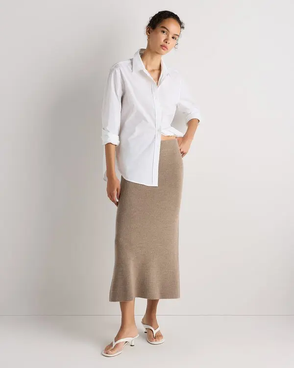 Quince Australian Merino Wool Midi Skirt