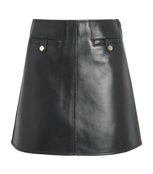 Claudie Pierlot Lambskin Mini Skirt - Black