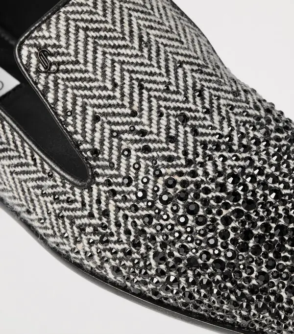 JIMMY CHOO Eliot Crystal-embellished Slippers