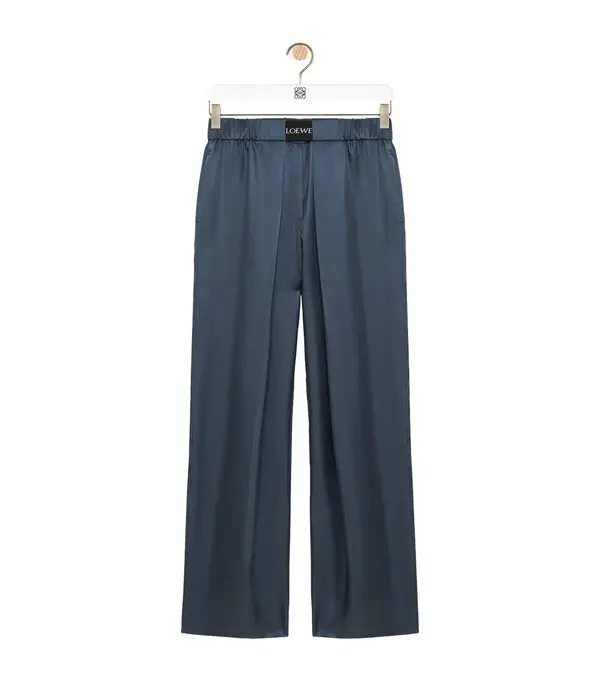Loewe Silk-blend Logo Waistband Trousers