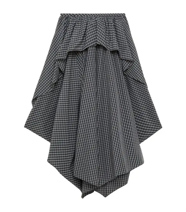 Loewe Draped Check Midi Skirt