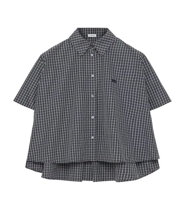 Loewe Check Trapeze Short-sleeve Shirt